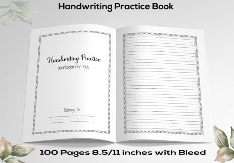 Handwriting Practice Exercise Book Notebook for Children to Learn and ...
