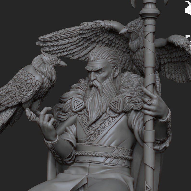Norse Gods: Odin Thought&memory, by Surt_studios Statue/idol/figure ...