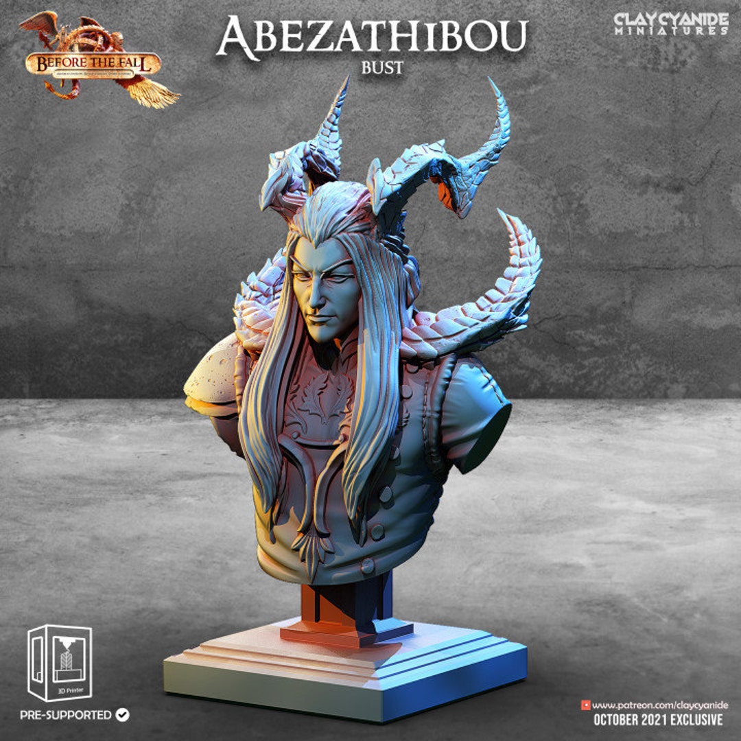 Horror: Abezethibou Bust Dnd Pathfinder Demon Bust Mythology Statue ...