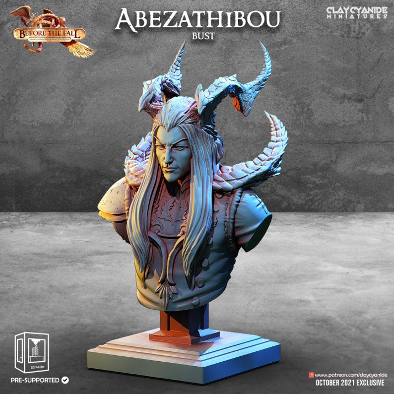 Horror: Abezethibou Bust Dnd Pathfinder Demon Bust Mythology Statue ...