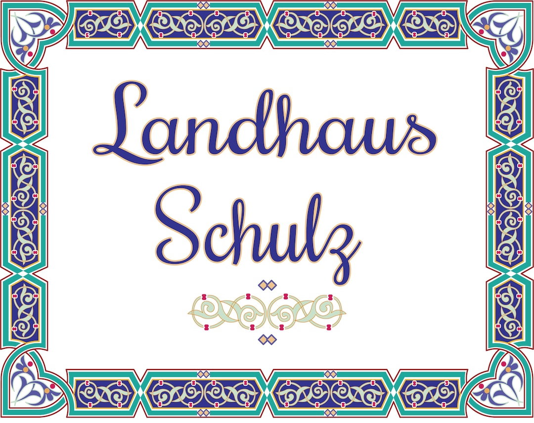 Personalized Villa Plaque Tile 20 X 25 Cm With Flowers With Your ...