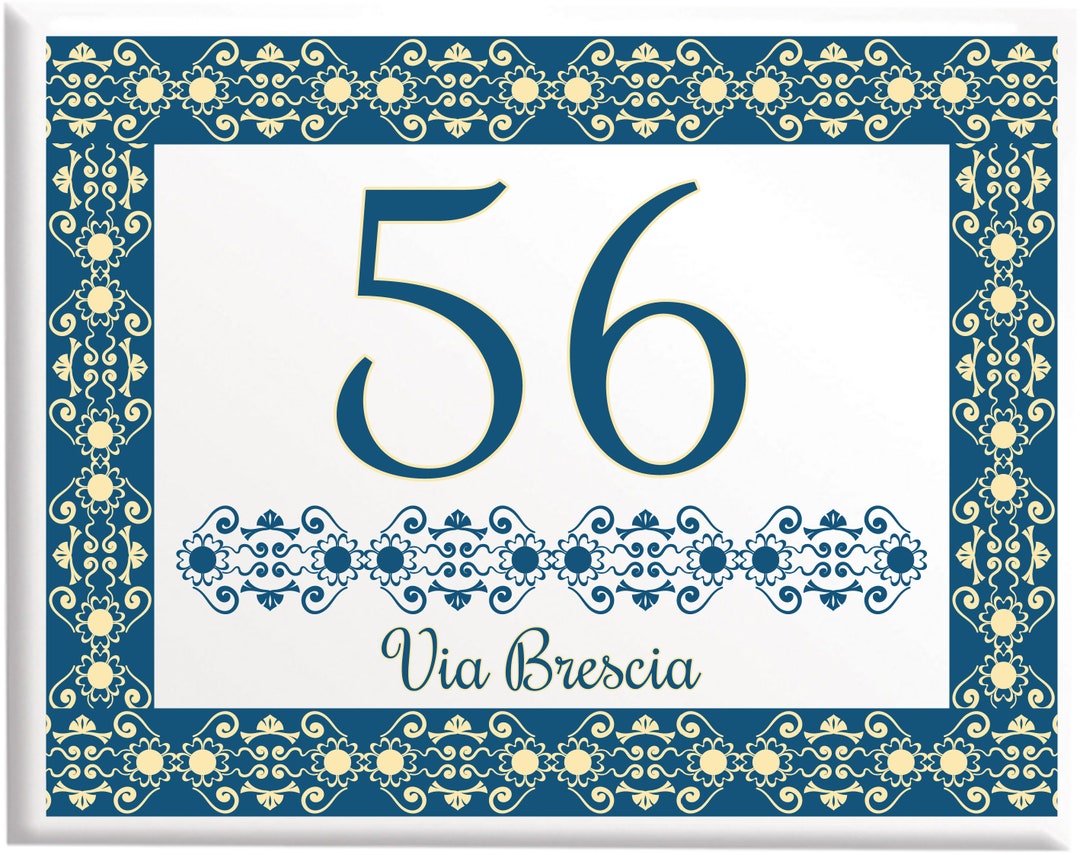 Personalized Villa Plaque Tile 20 X 25 Cm With Flowers With Your ...
