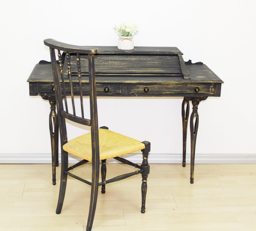 1960s Folding Desk Console Desk With Chair Restored and Modernized ...