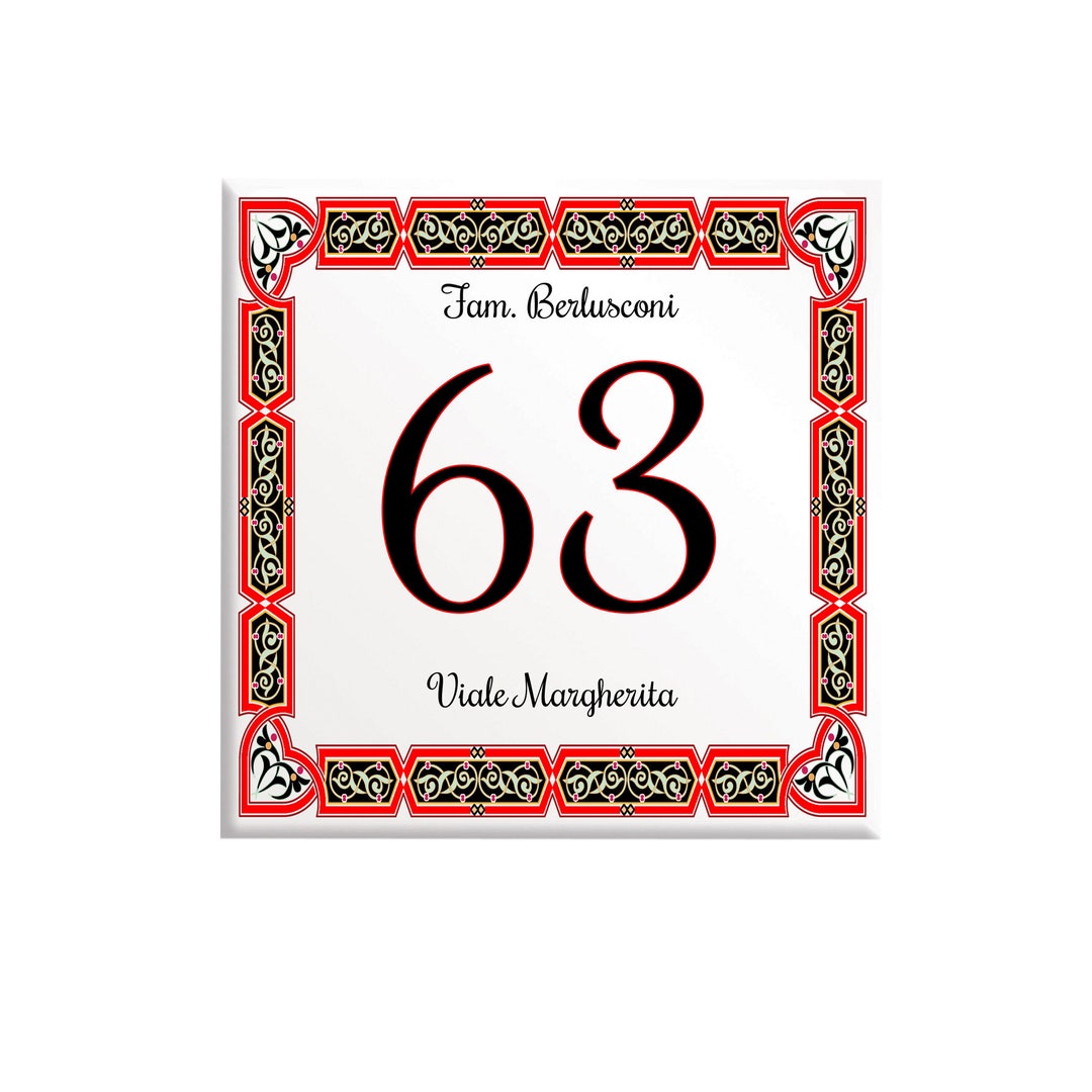 House Number Personalized Villa Plaque Tile 15 X 15 Cm With Your ...