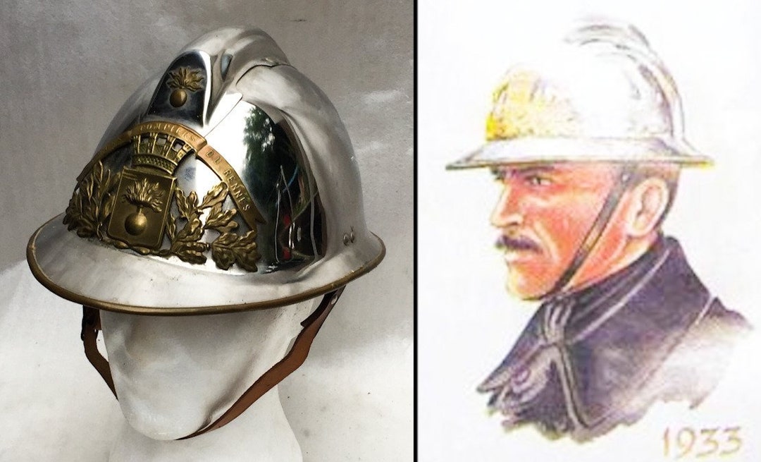 French Fireman's Helmet, Firefighter Rennes 1933 France - Etsy
