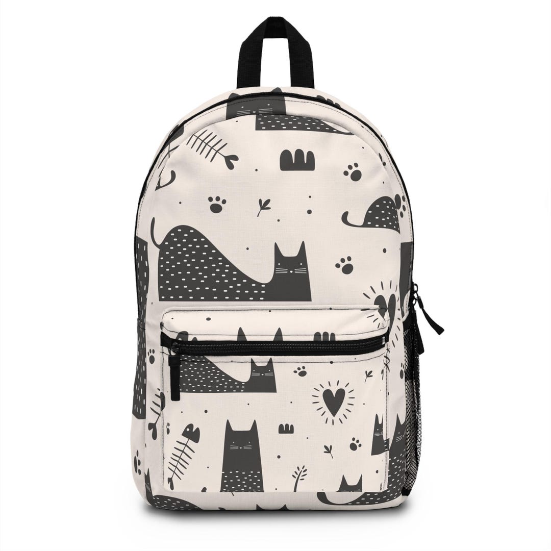 Cat-themed Backpack, Cute Cat Lover Bag, Pet Accessories for College ...
