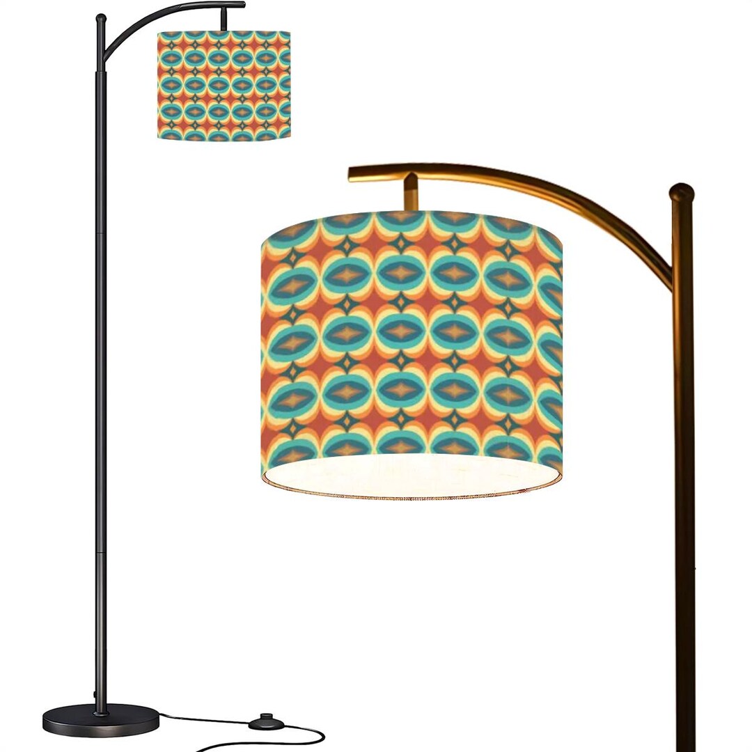 Arc Floor Lamp With Shade Style 70s , Modern Natural Light for Living ...