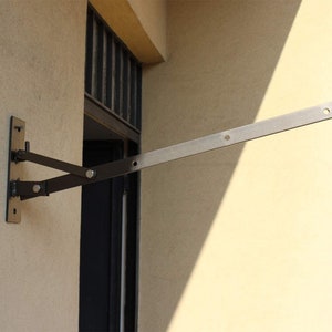 Folding Iron Wall Clothesline Brackets, Pair 20 Meters of Wire, 3 ...