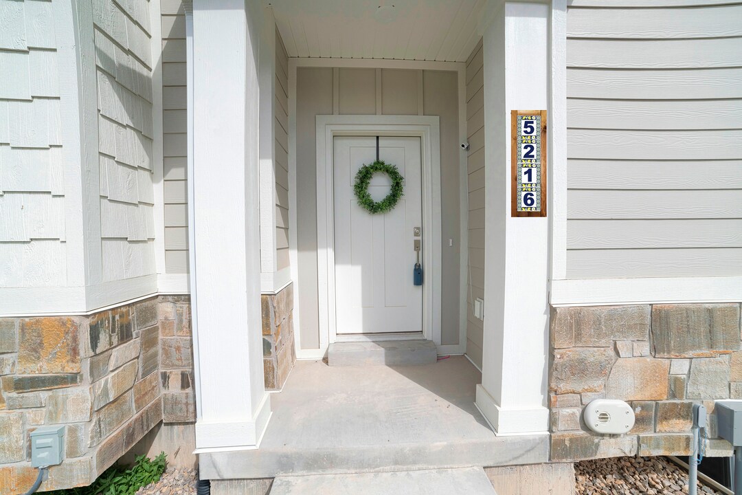 Wooden House Number With , Villa Plaque Vertical Wooden and Porcelain ...