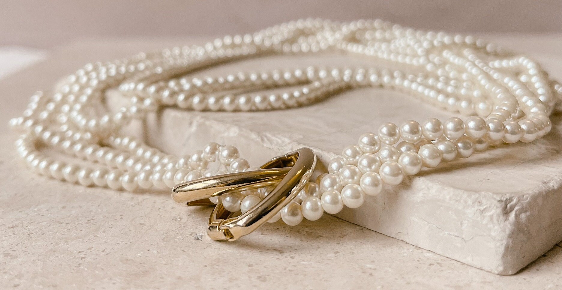 Triple Strand Extra Long Pearl Necklace - Etsy
