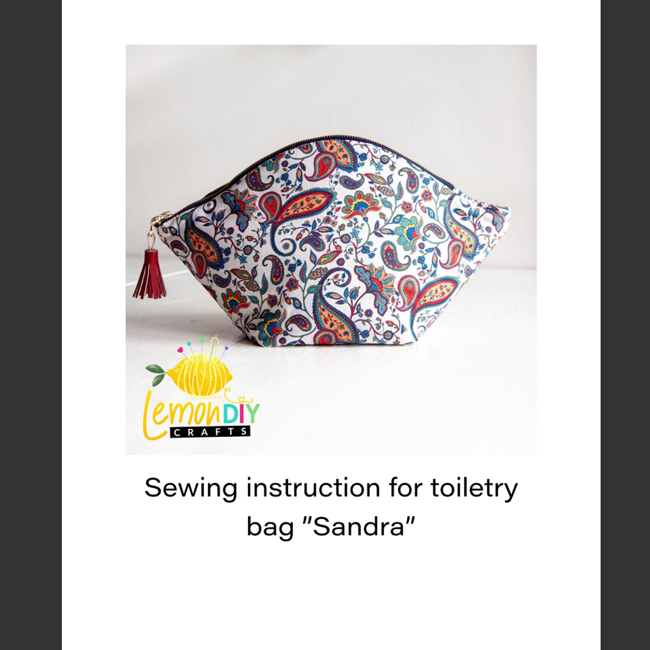 Sandra Toiletry Bag PDF Sewing Pattern in ENGLISH - Etsy