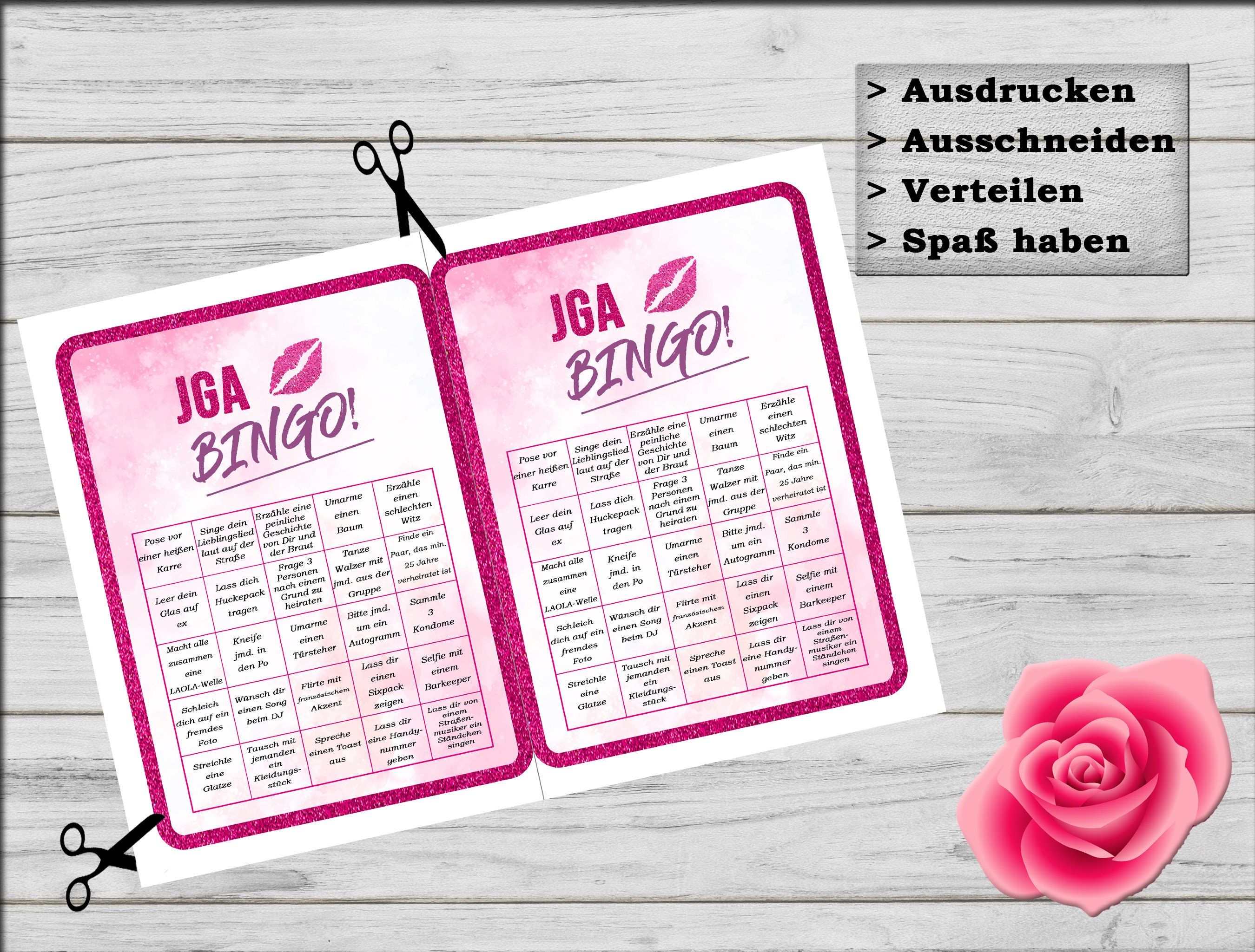 JGA Bingo 25 Aufgaben + Blanko + Anleitung als PDF zum Ausdrucken / DIY ...