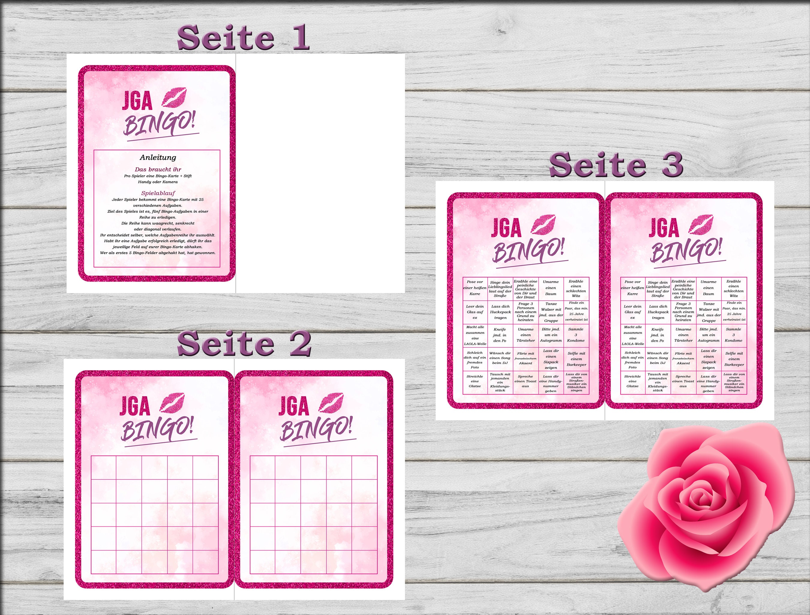 JGA Bingo 25 Aufgaben + Blanko + Anleitung als PDF zum Ausdrucken / DIY ...