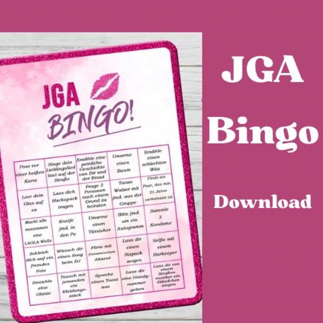 JGA Bingo 25 Tasks + Blank + Instructions as PDF to Print / DIY / Hen ...