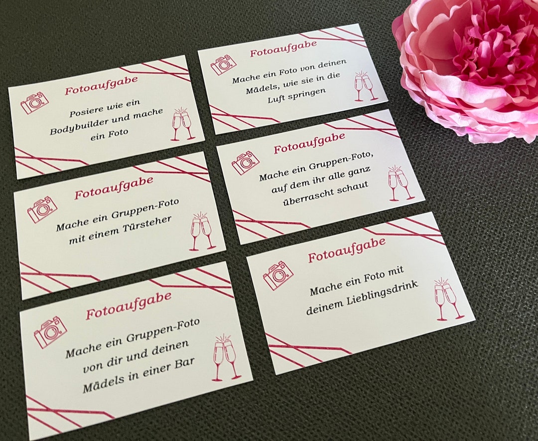 JGA Photo Tasks 50 Pieces Blank as PDF for Printing / DIY / Hen Party ...