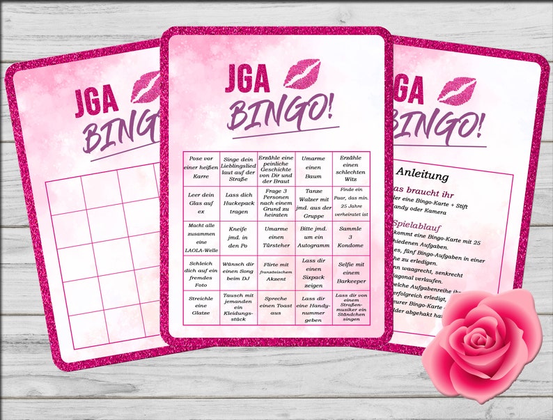 JGA Bingo 25 Tasks + Blank + Instructions as PDF to Print / DIY / Hen ...