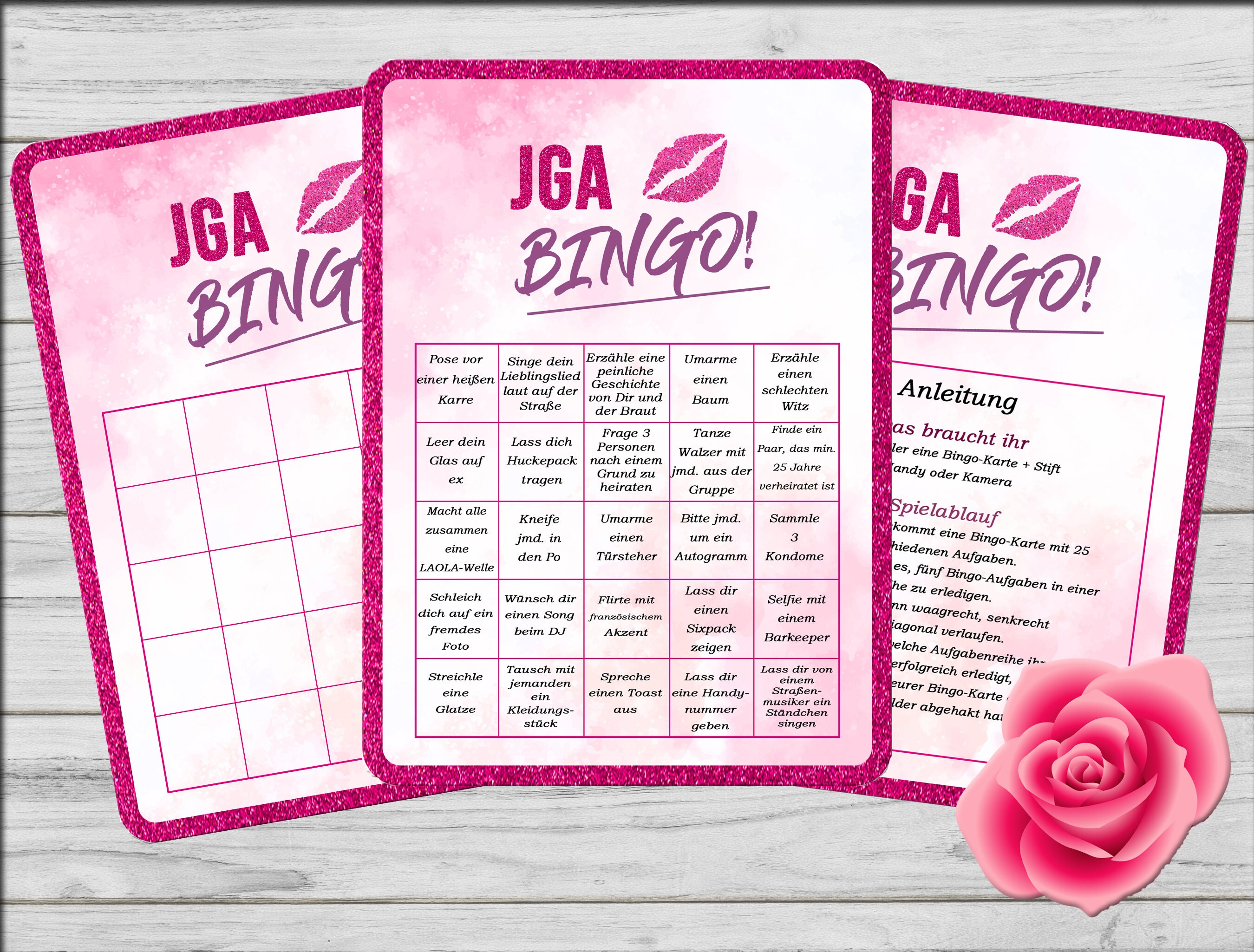 JGA Bingo 25 Aufgaben + Blanko + Anleitung als PDF zum Ausdrucken / DIY ...
