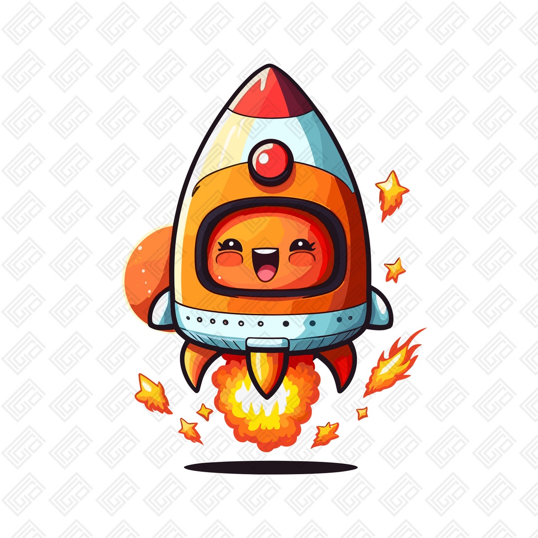 Rocket PNG SVG Instant Download Cute Rocket Digital Graphic Space ...