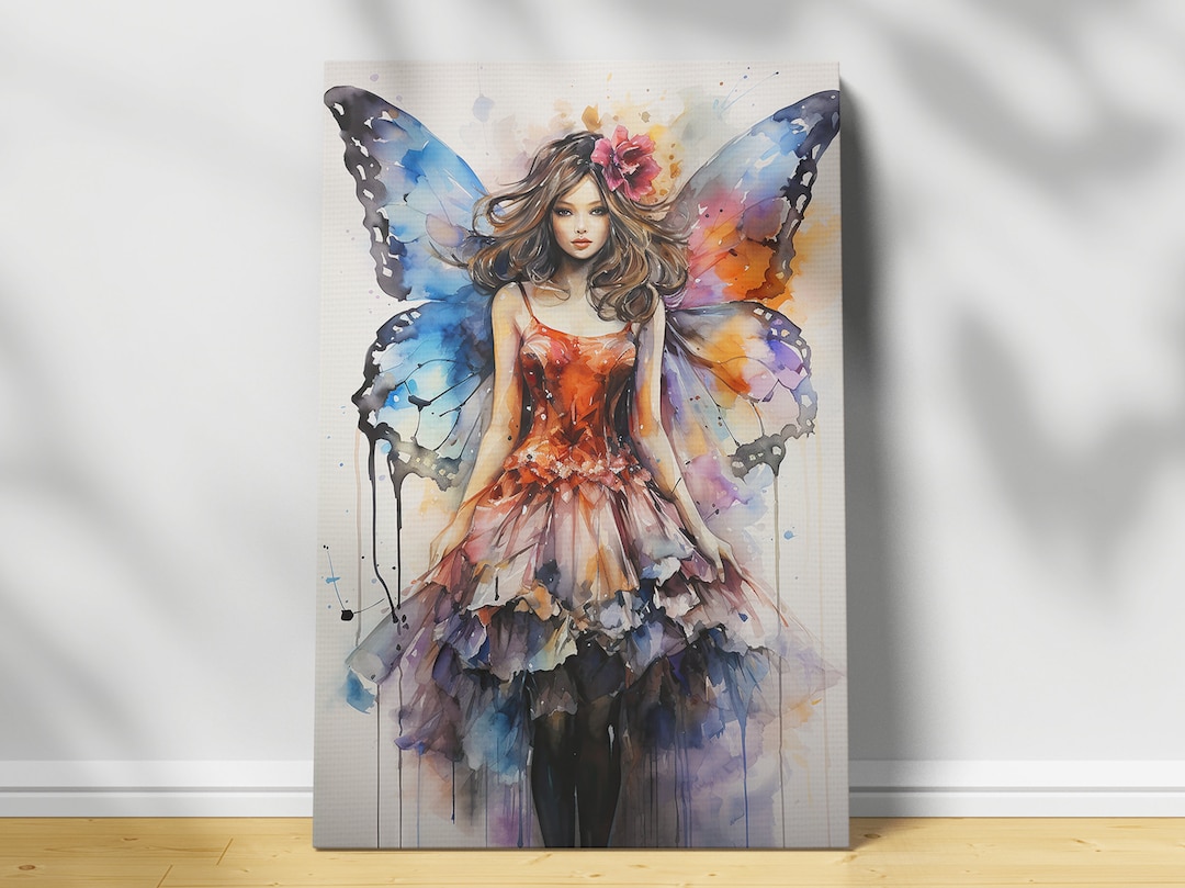 Abstract Fairy Canvas Wall Art Watercolor Fairy Art Beautiful Fairy Art ...
