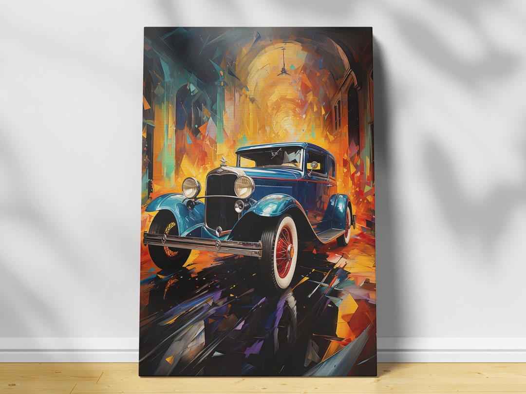 Abstract Classic Car Canvas Art 1920s Model A Art Expressionism Car Art ...