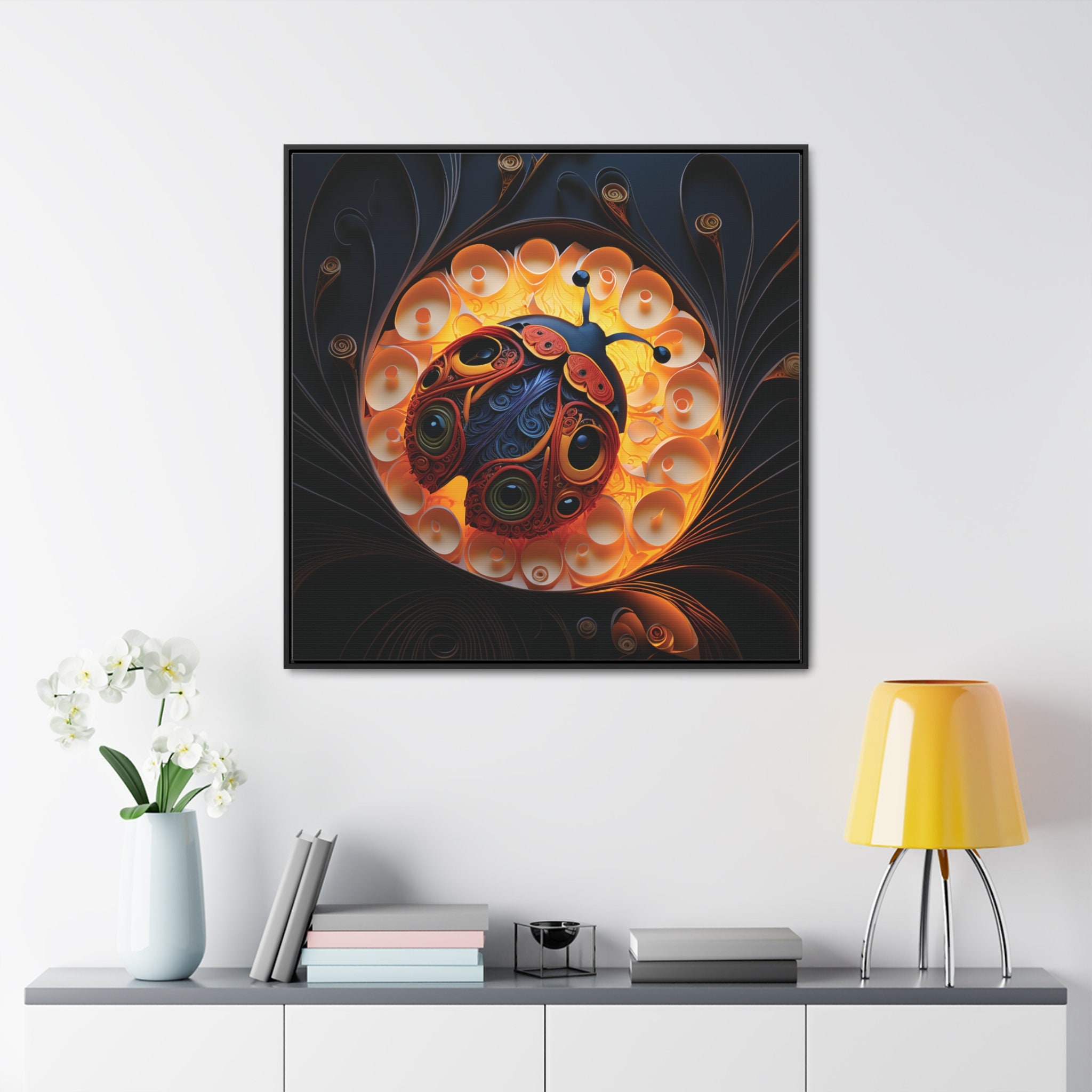 Ladybug Canvas Wall Art Abstract Ladybug Wall Decor Quilling Ladybug ...