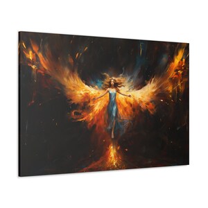 Fiery Soul of a Woman Canvas Art Woman on Fire Art Powerful Female Art ...
