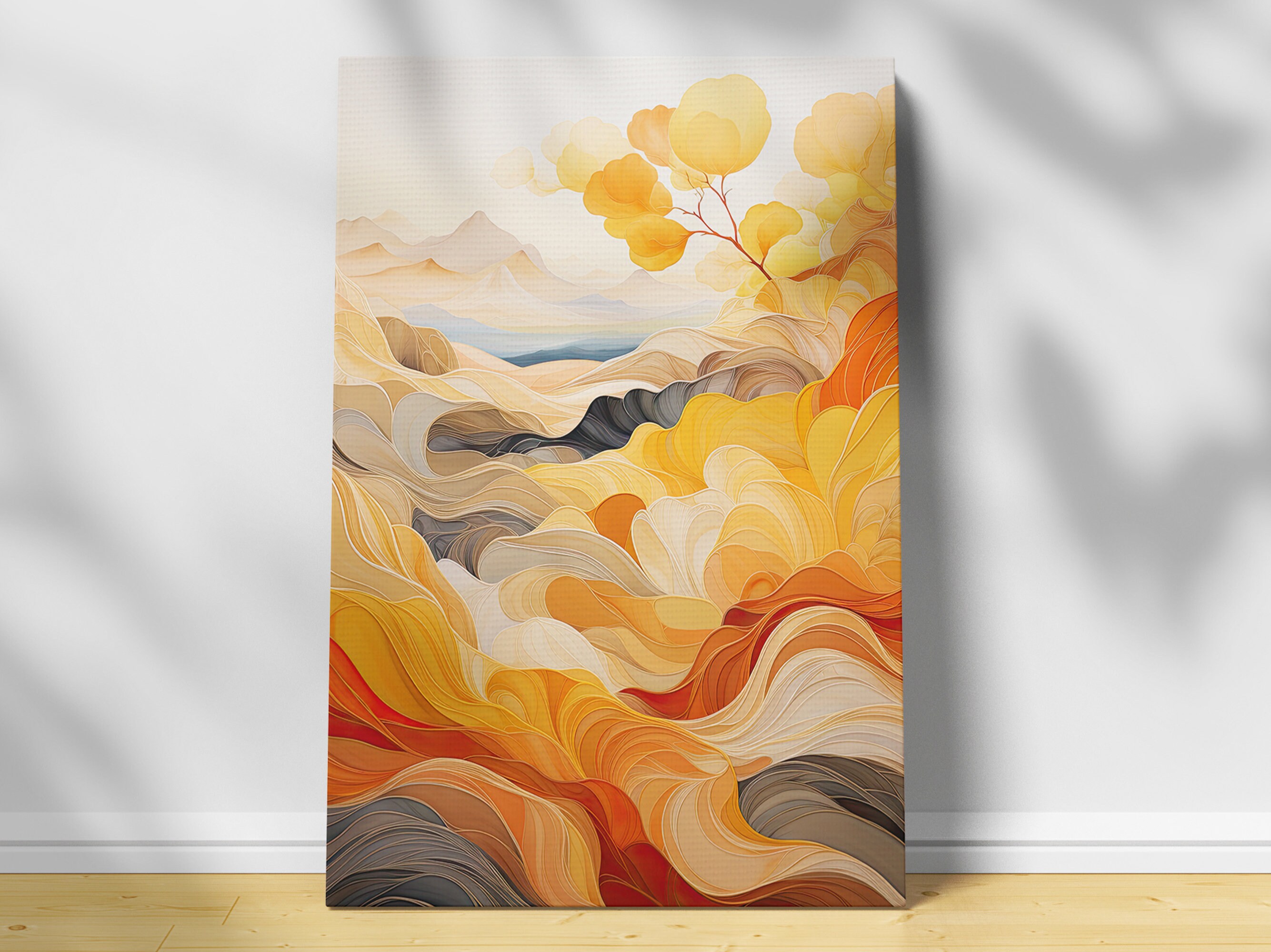 Abstract Landscape Wall Art Decor Contemporary Wall Art Abstract Canvas ...