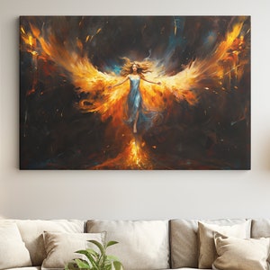 Fiery Soul of a Woman Canvas Art Woman on Fire Art Powerful Female Art ...