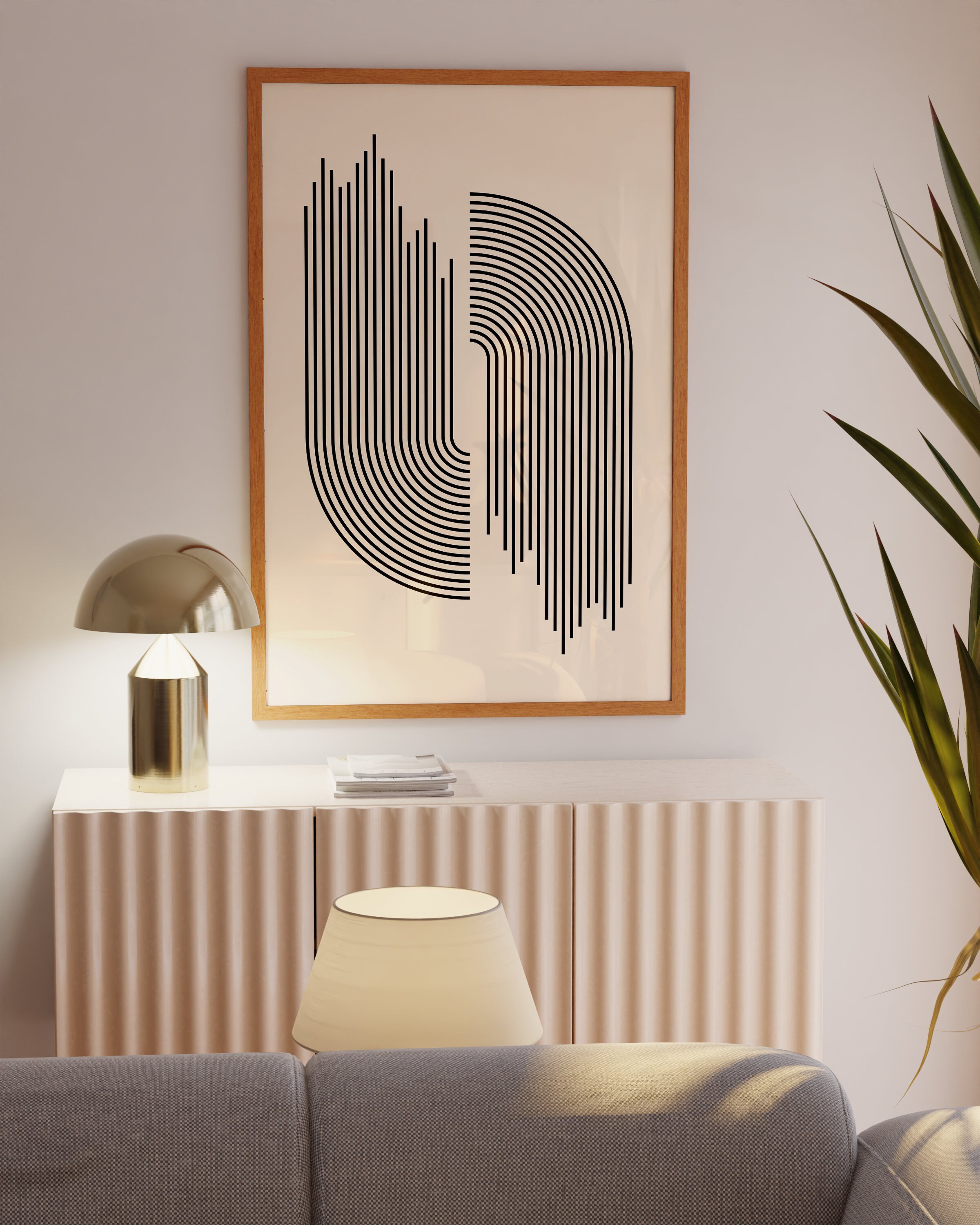 Minimalistische Japandi Wand Kunst Druck, abstrakte Wandkunst, geometrisch druckbares Poster ...