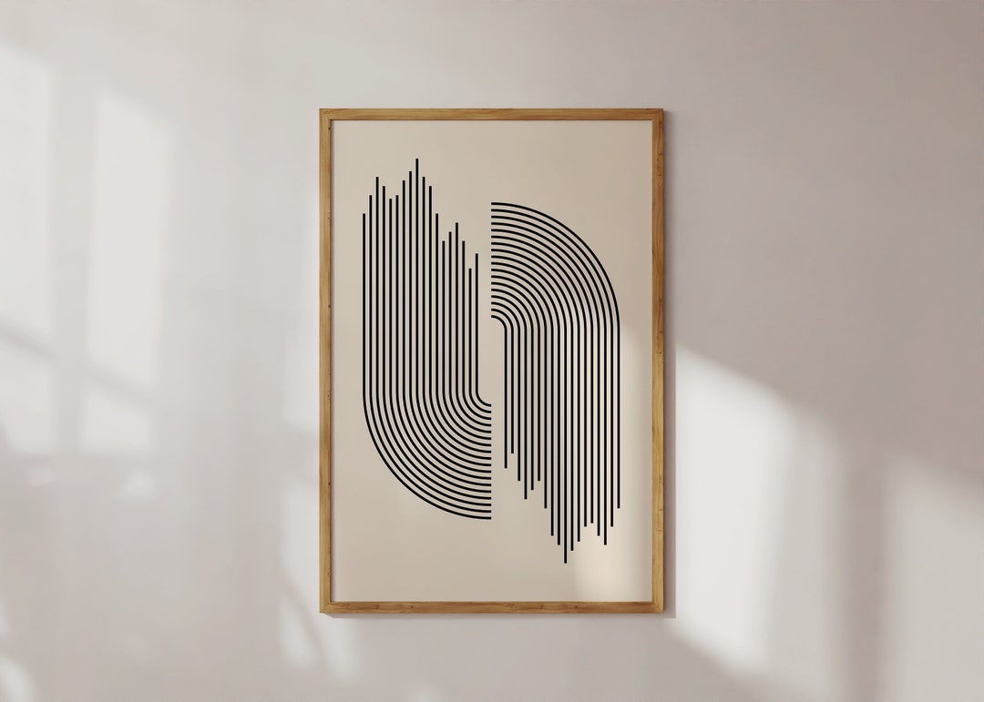 Minimalistische Japandi Wand Kunst Druck, abstrakte Wandkunst, geometrisch druckbares Poster ...