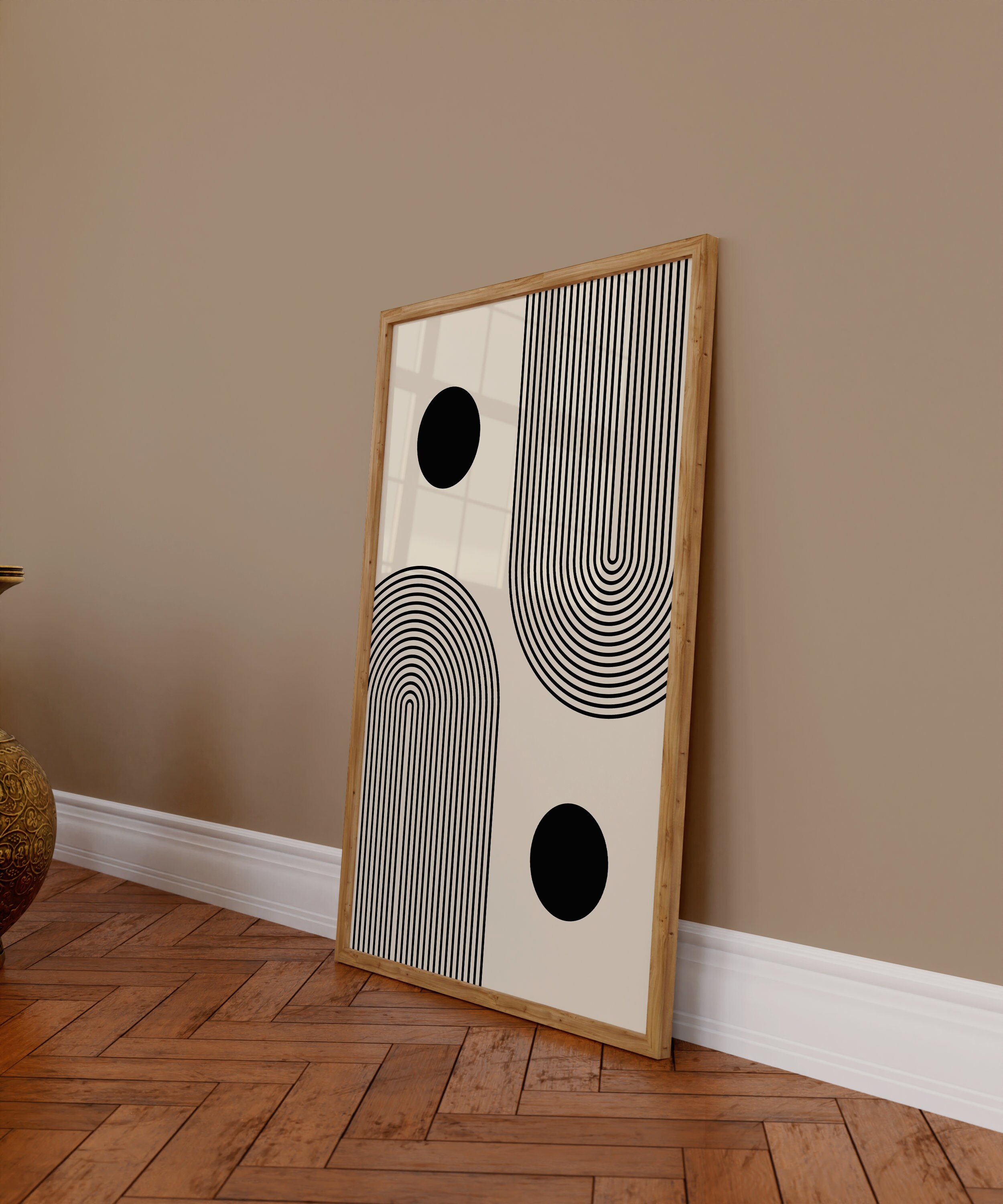 Minimalistische Japandi Wandkunst, abstrakte Wandkunst, geometrisch druckbares Poster, digitaler ...