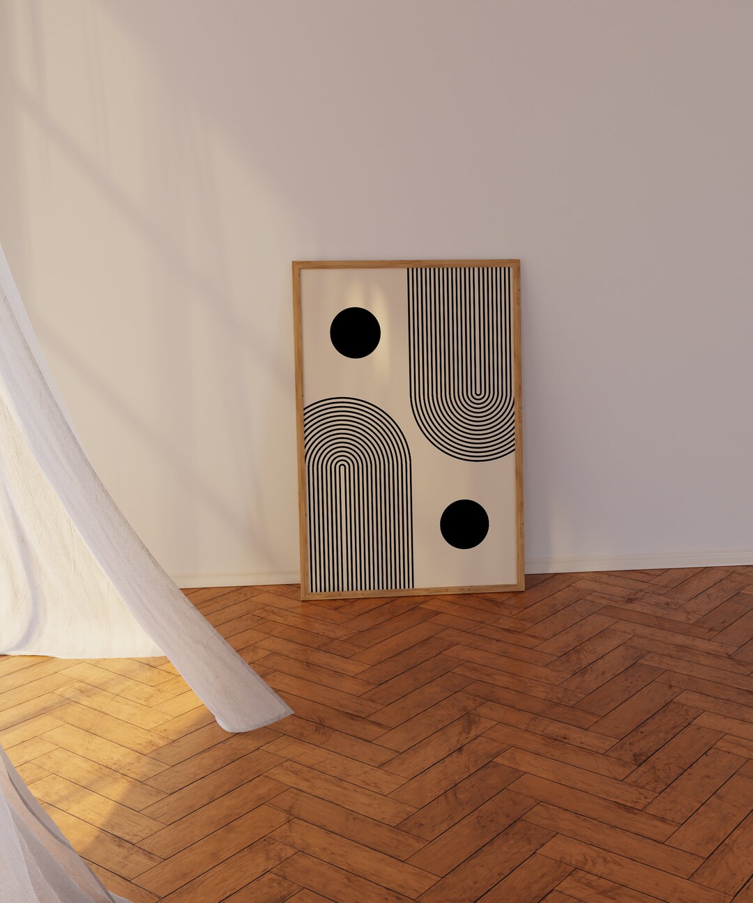 Minimalistische Japandi Wandkunst, abstrakte Wandkunst, geometrisch druckbares Poster, digitaler ...