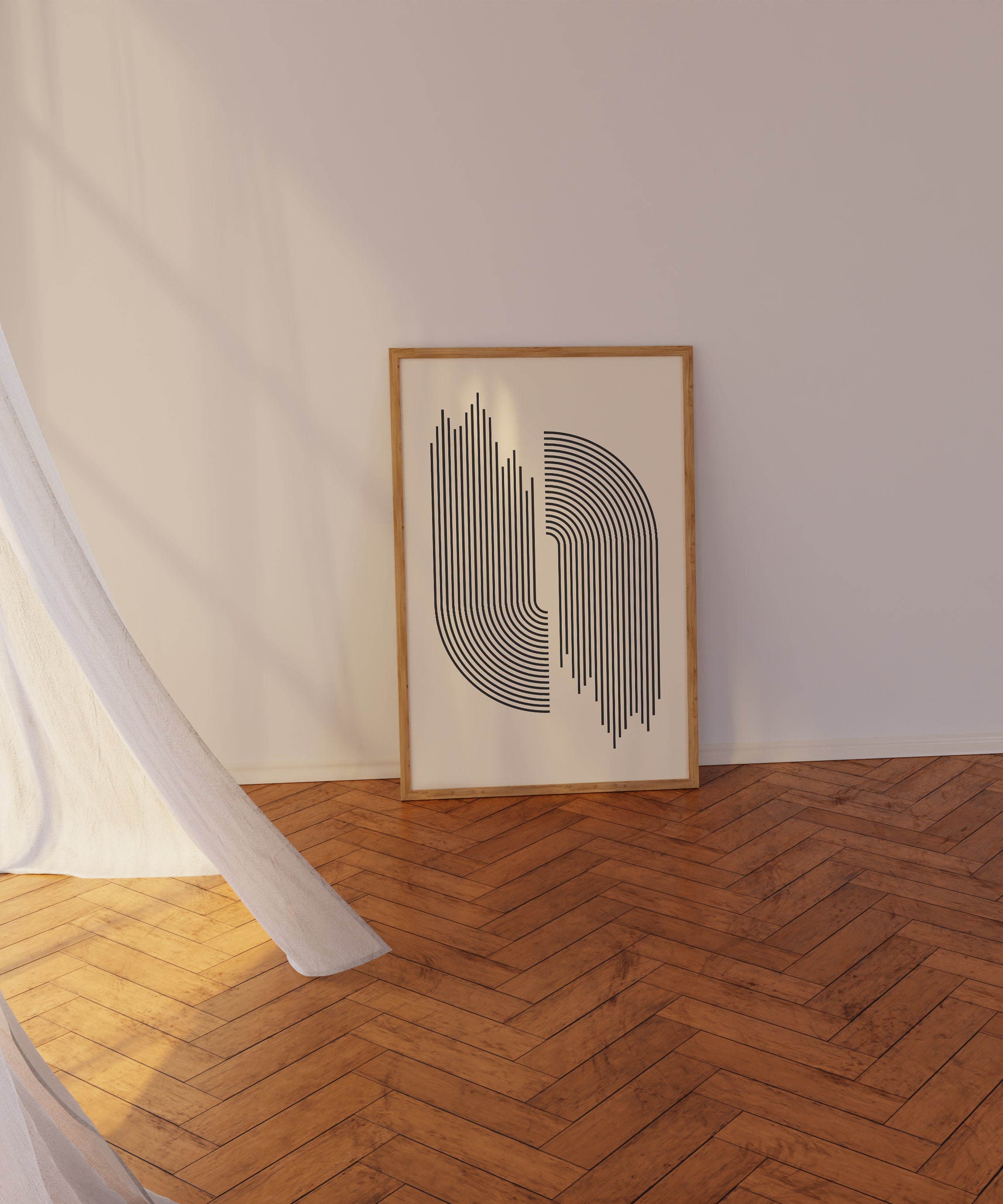 Minimalistische Japandi Wand Kunst Druck, abstrakte Wandkunst, geometrisch druckbares Poster ...