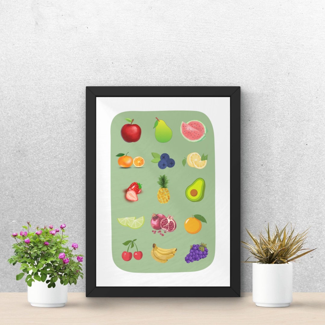 Gallery Wall Art Fruit Poster Print Digital Download | Colorful Kitchen ...