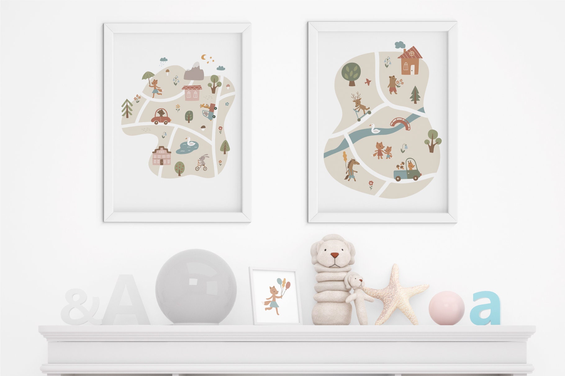 Cute Baby Animals City Map Creator Clipart, Transport and Houses ...