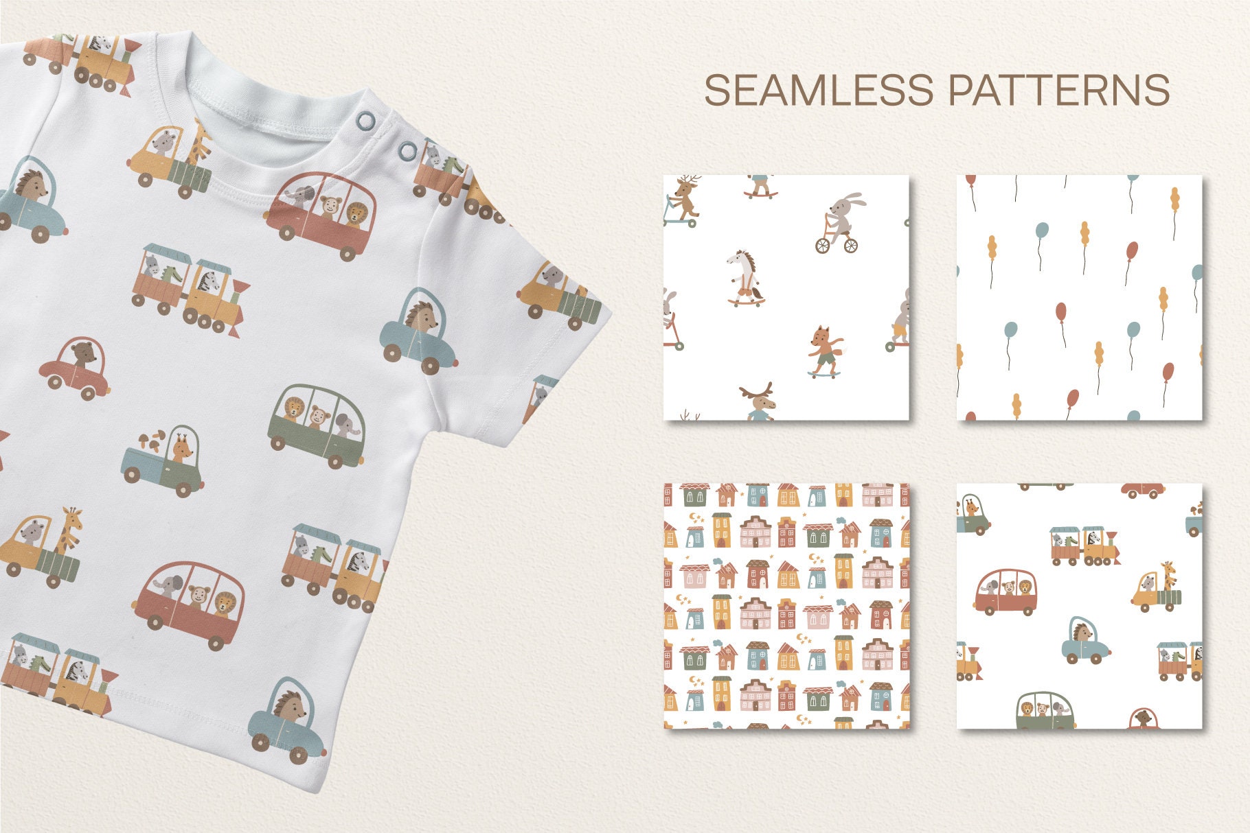 Cute Baby Animals City Map Creator Clipart, Transport and Houses ...