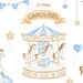 Watercolor Blue Carousel Clipart, Carousel Horse PNG, Nursery Decor ...