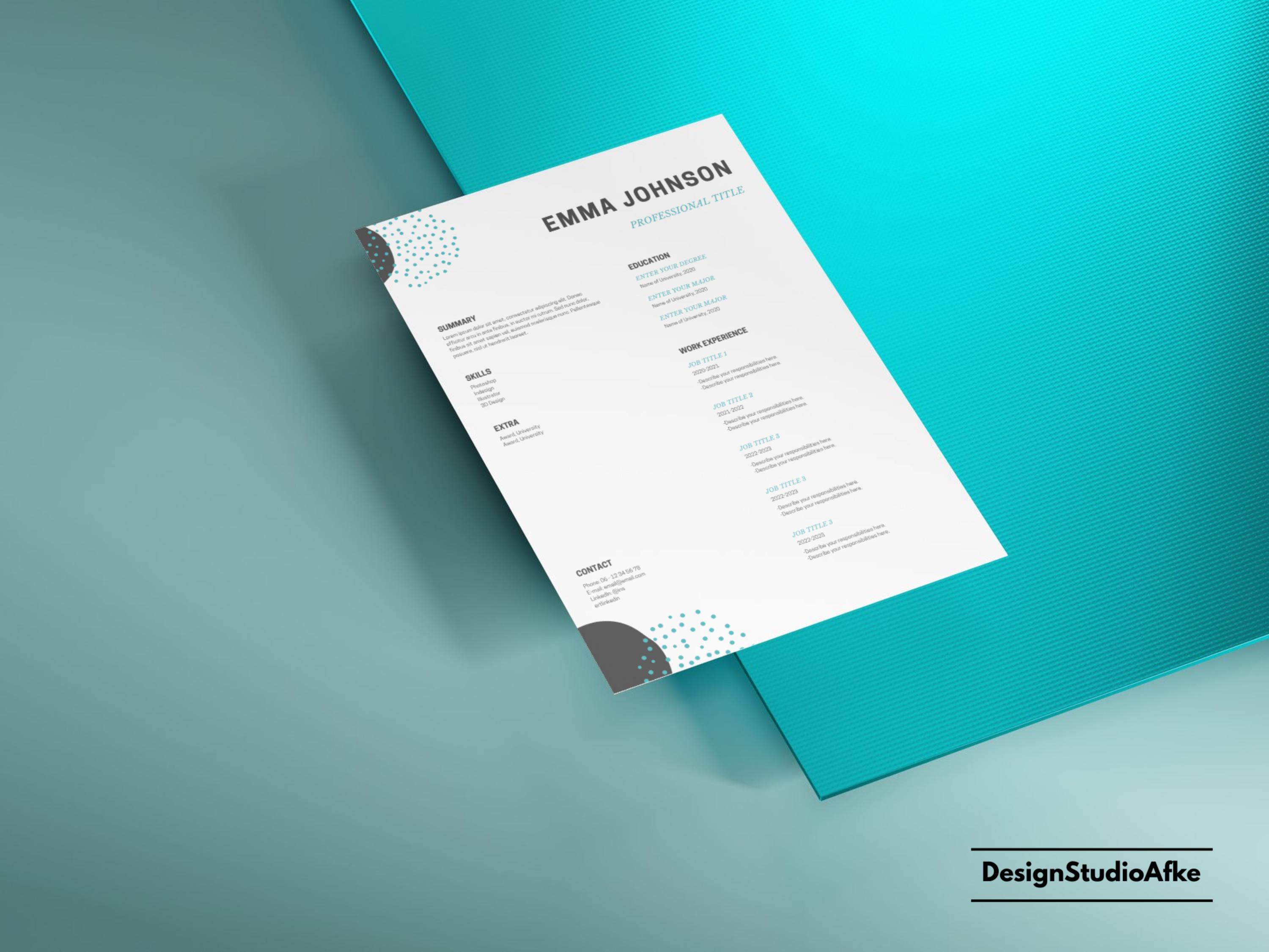 Cute Resume Template for Canva | Professional CV | Editable & Instant ...