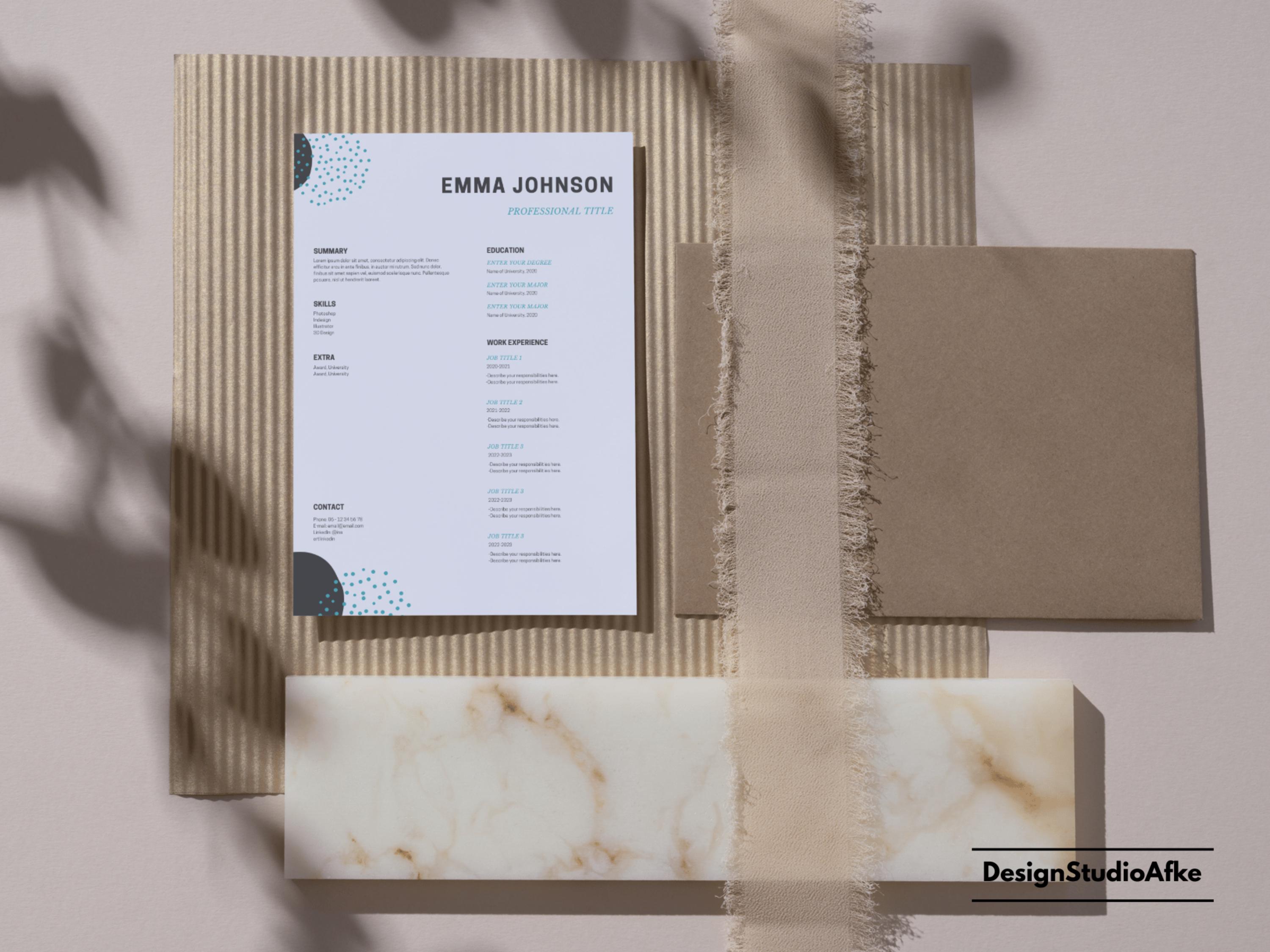 Cute Resume Template for Canva | Professional CV | Editable & Instant ...