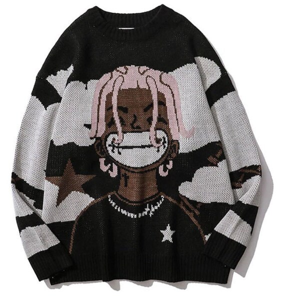 Harajuku Anime Sweater Oversized - Etsy