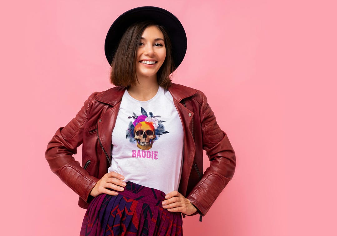 Baddie Print Skull Spooky Bold Instant PNG Download Fun T-shirt ...