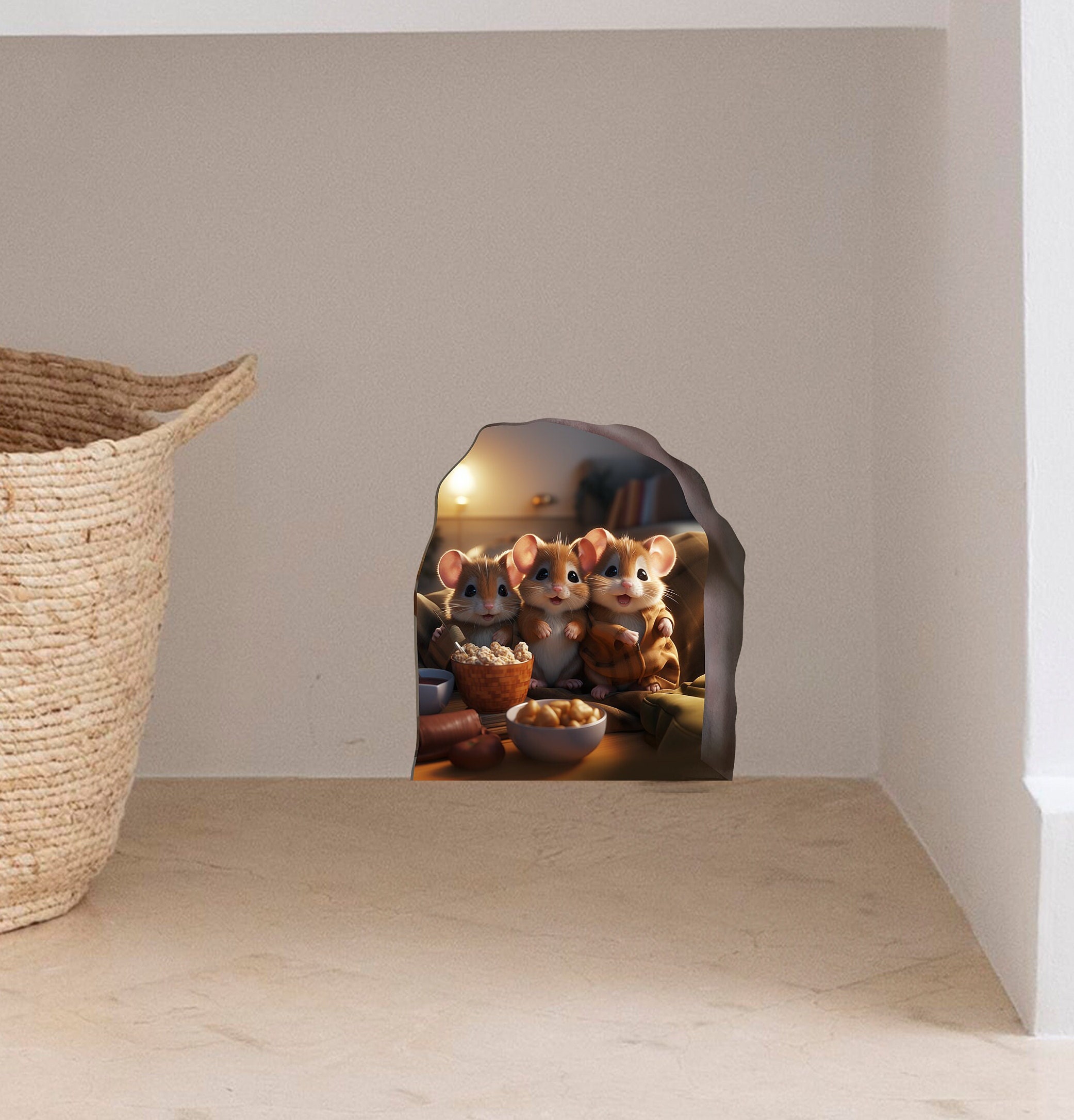 Mouse Sticker for Wall, 3d Mouse Wall Sticker, Mouse Family in Their ...