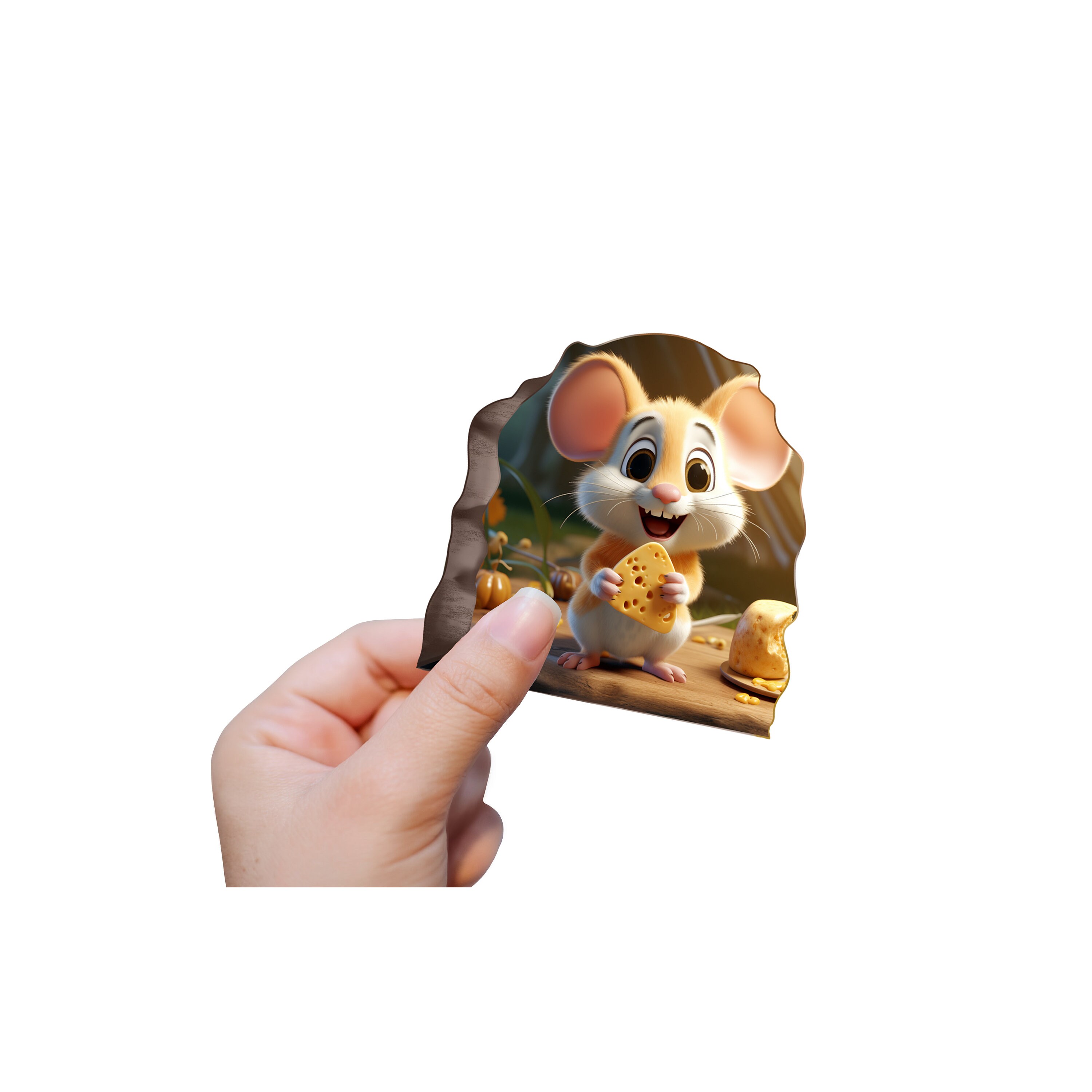 3D Mouse Sticker, Eating Cheese Mouse Hole Sticker, Decal, Wall Sticker ...