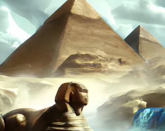 Poster - Pyramids and Sphinx Egypt - Image/painting as Digital Download ...