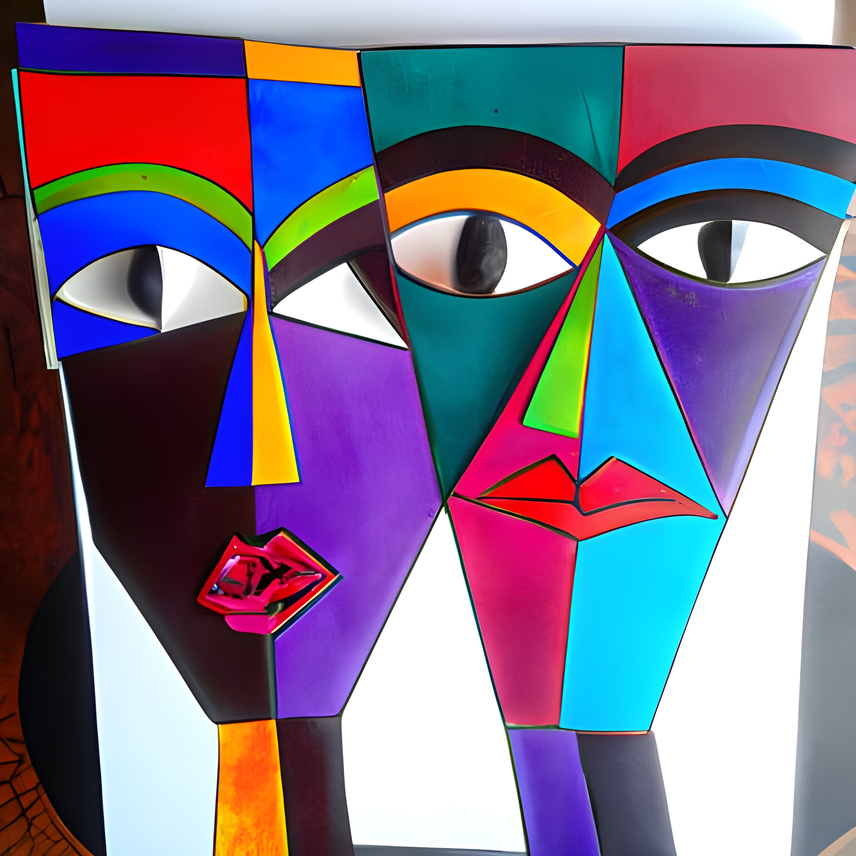 Poster Faces in Cubism Style Image/painting as Digital Download 8K ...