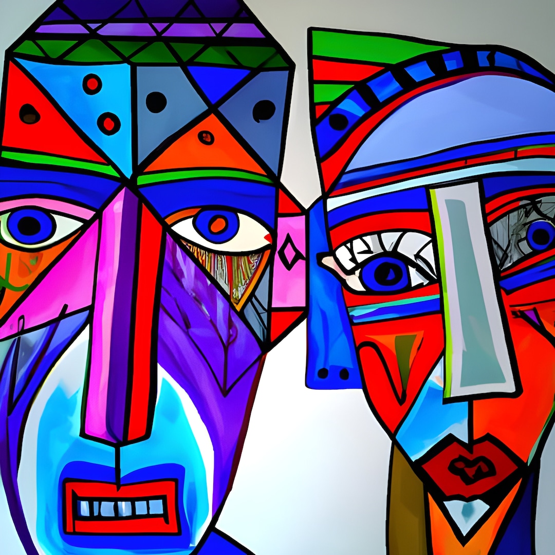 Poster - Faces in Cubism Style - Image/painting as Digital Download ...