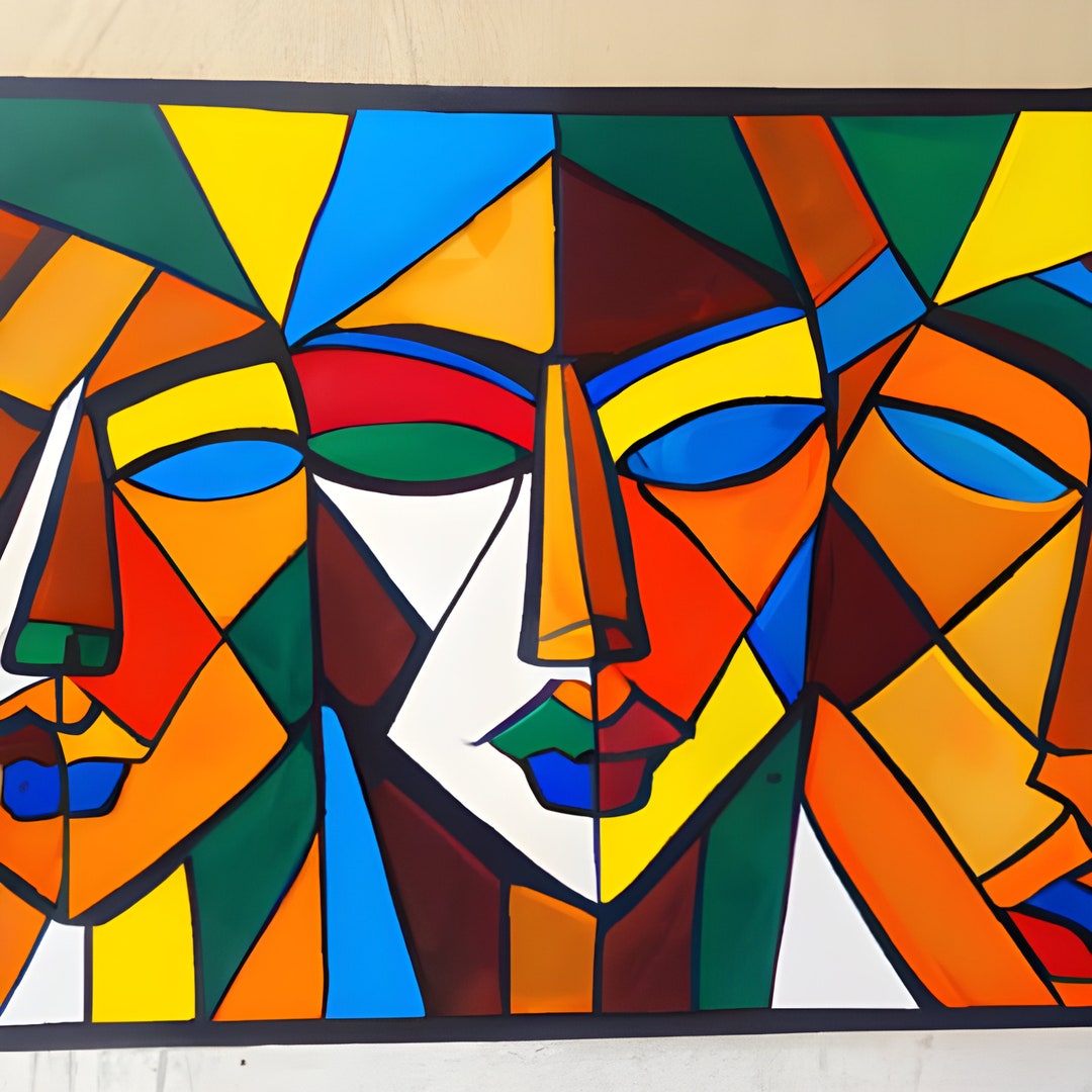 Poster Faces in Cubism Style Image/painting as Digital Download 8K ...