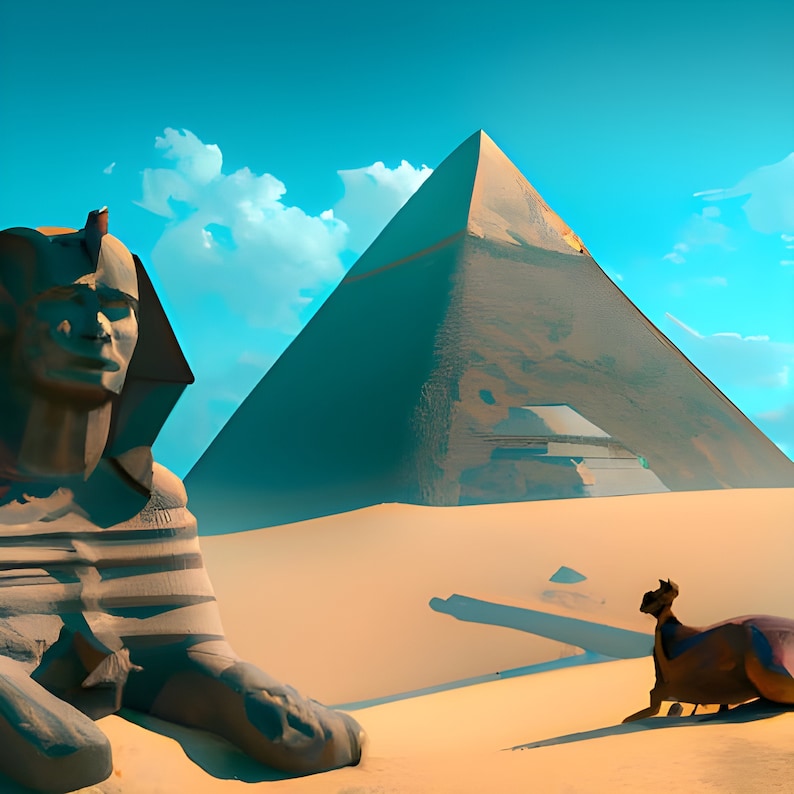 Poster Pyramids and Sphinx Egypt Image/painting as Digital Download 8K ...