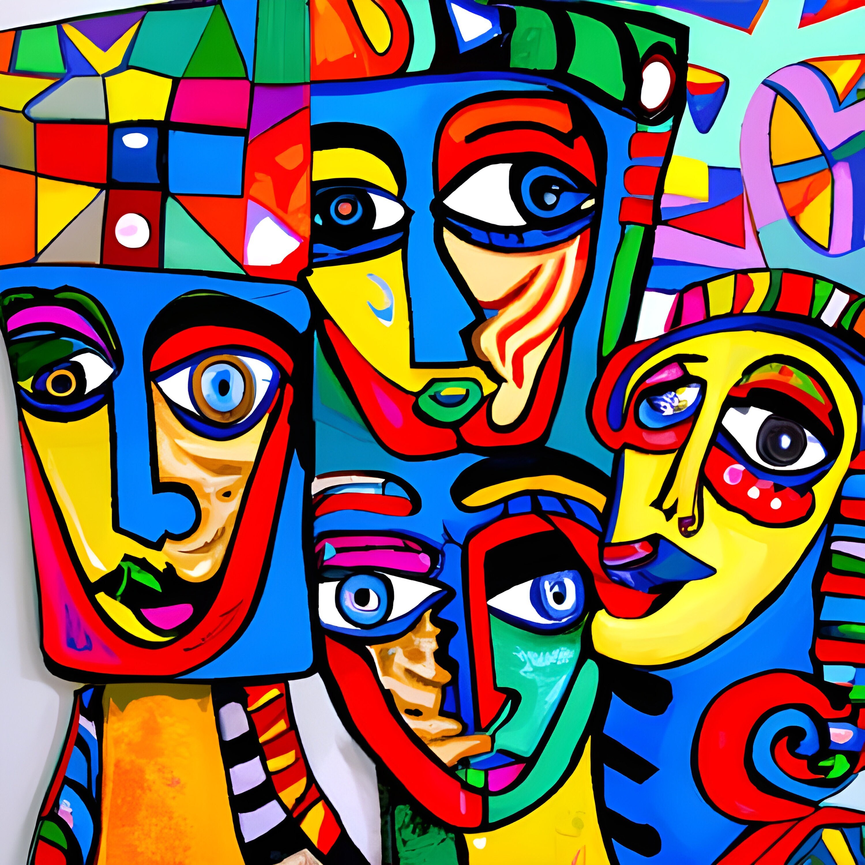 Poster Faces in Cubism Style Image/painting as Digital Download 8K ...