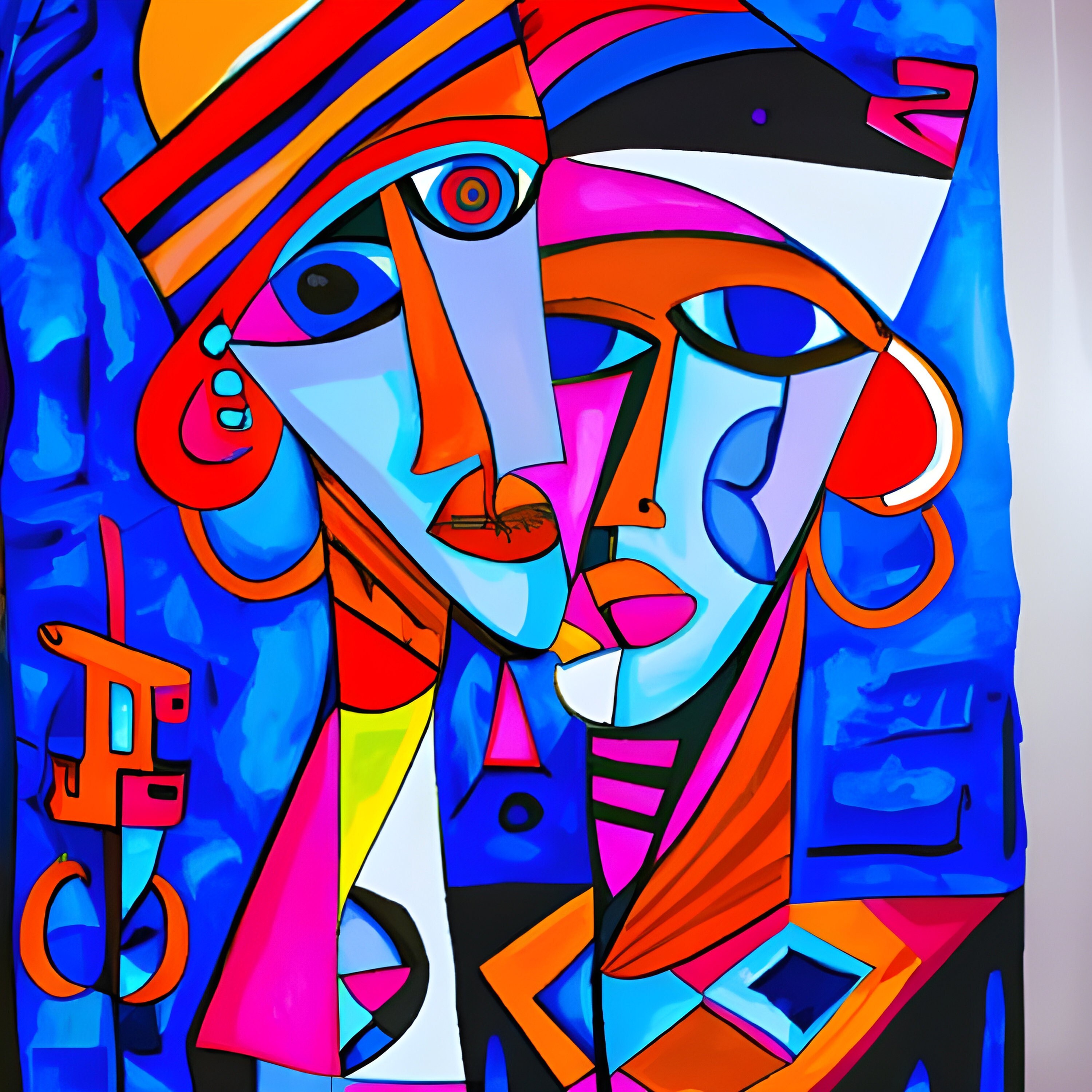 Poster Faces in Cubism Style Image/painting as Digital Download 8K ...